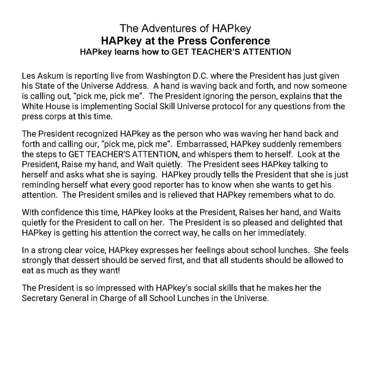 Get the Teacher's Attention - Project CLASS